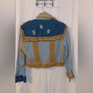 Jackets & Coats | Patchwork Denim Jacket With Frayed Edges | Poshmark